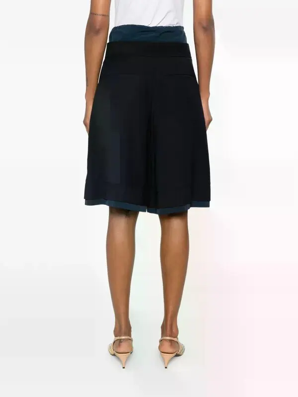 SYSTEM Drawstring Layered-hem Shorts