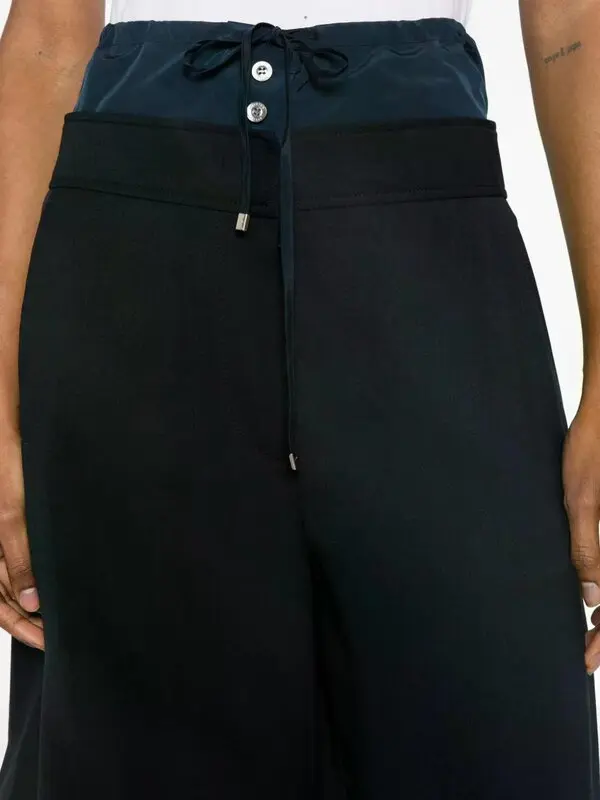 SYSTEM Drawstring Layered-hem Shorts