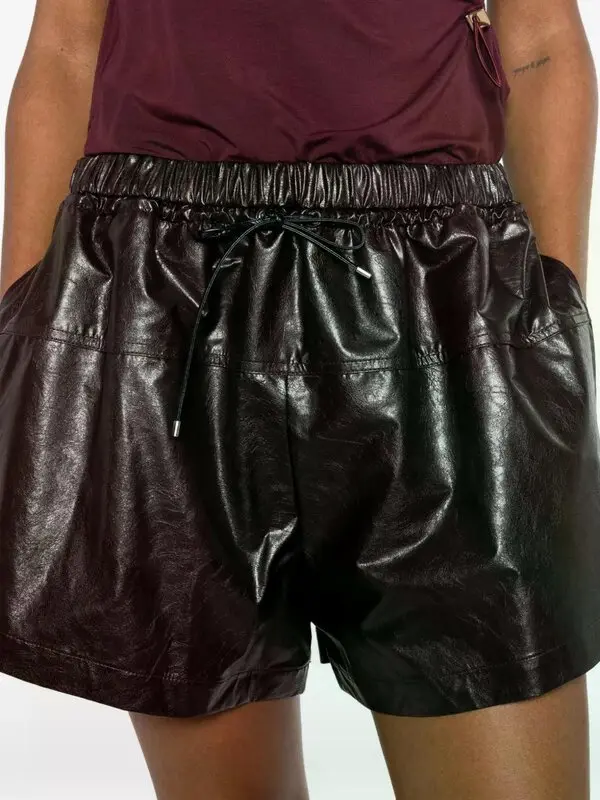 SYSTEM Drawstring Waist Shorts With Crinkled Texture