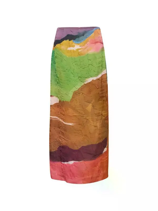 Ulla Johnson Inez Crinkled-satin Skirt - Orange