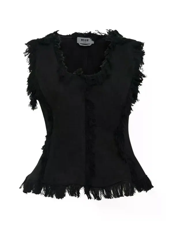 MSGM Fringe Trim Sleeveless Top