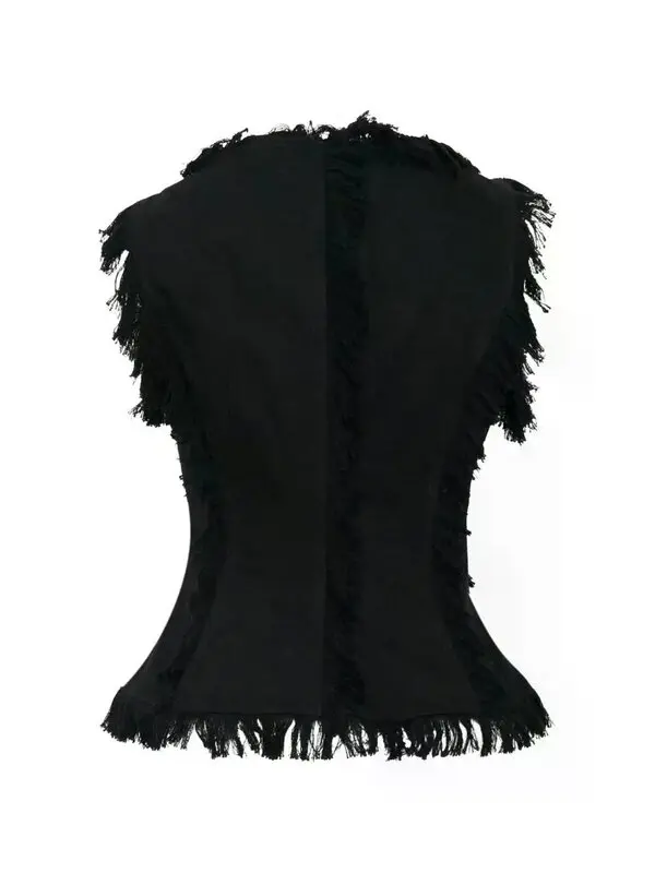 MSGM Fringe Trim Sleeveless Top