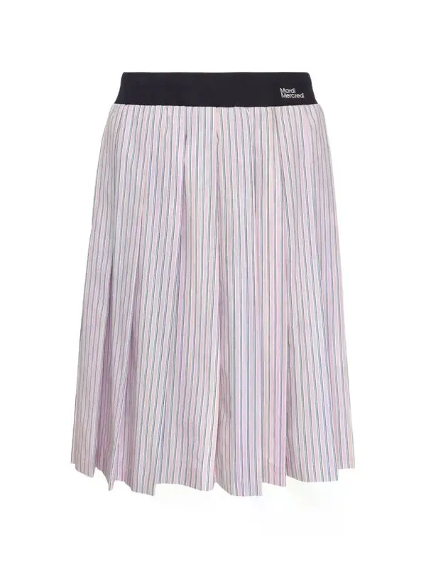 MARDI MERCREDI Striped Pleated Midi Skirt