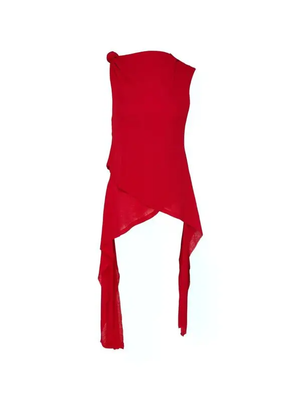 GANNI Knot-detail Asymmetric Tank Top