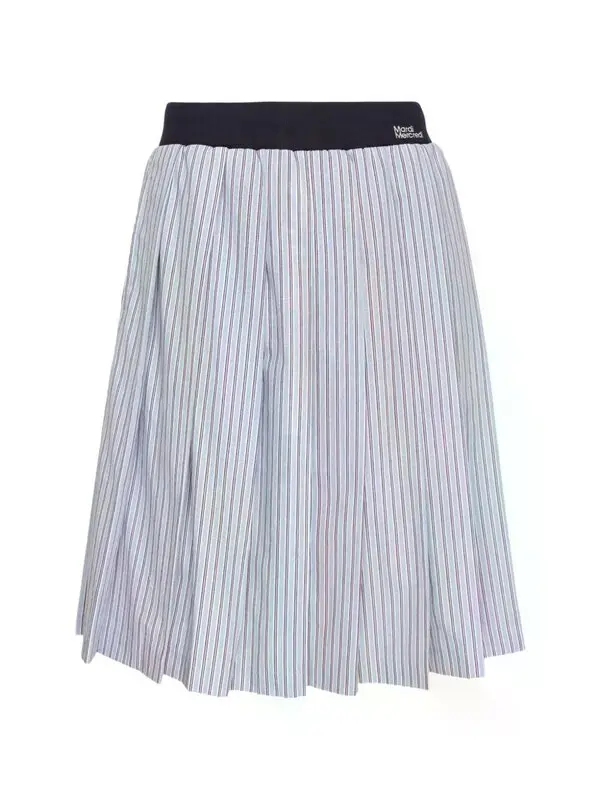 MARDI MERCREDI Striped Pleated Midi Skirt