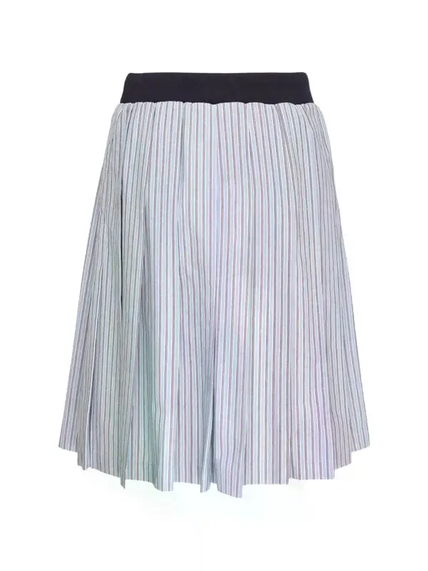 MARDI MERCREDI Striped Pleated Midi Skirt