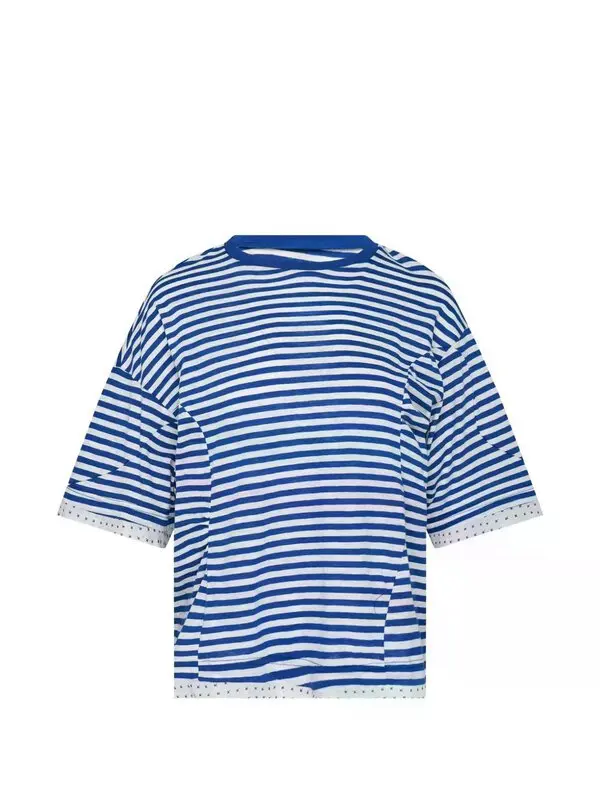 Undercover Curve-seam Striped T-shirt - Blue