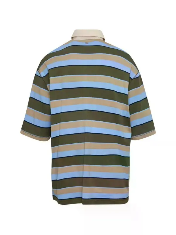 AMI Paris Striped Polo Shirt