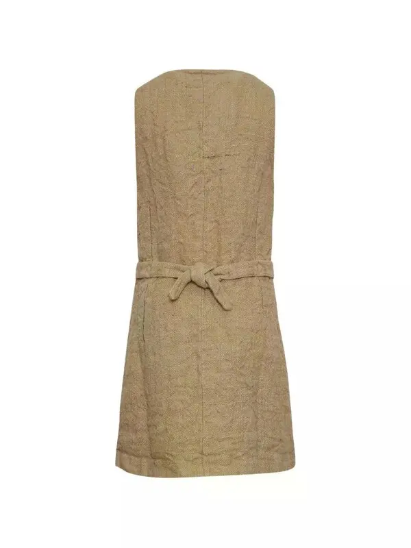 Comme Des Garçons Lace-detail Sleeveless Cotton Coat - Neutrals