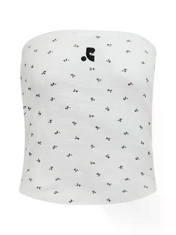 REST & RECREATION Logo Pattern Tube Top
