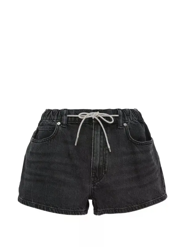 Alexander Wang Marathon Crystal-drawstring Shorts - Black