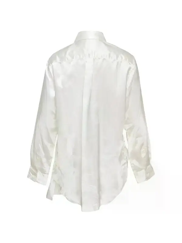 Comme Des Garçons Ruffled Satin Shirt - White