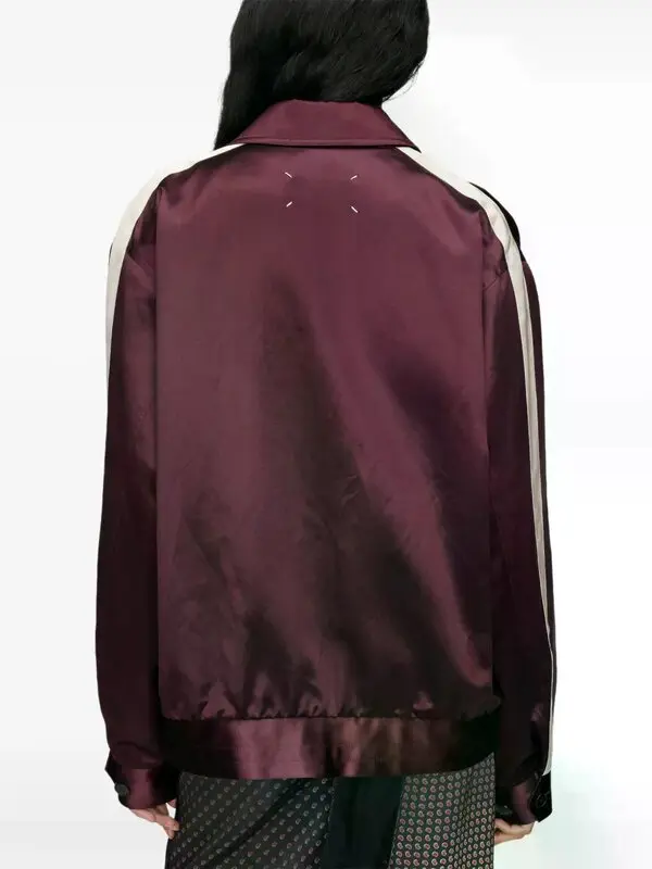 MAISON MARGIELA Satin Bomber Jacket With Stripe Detail
