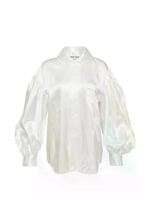 Comme Des Garçons Garment-washed Puff Sleeve Blouse - White