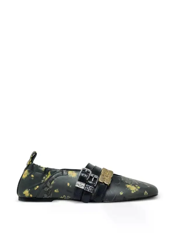 GANNI Floral Print Ballet Flats
