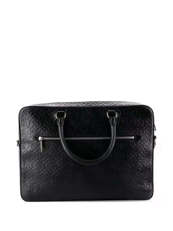 Burberry Ainsworth Briefcase Tb Monogram Embossed Leather Business Bag