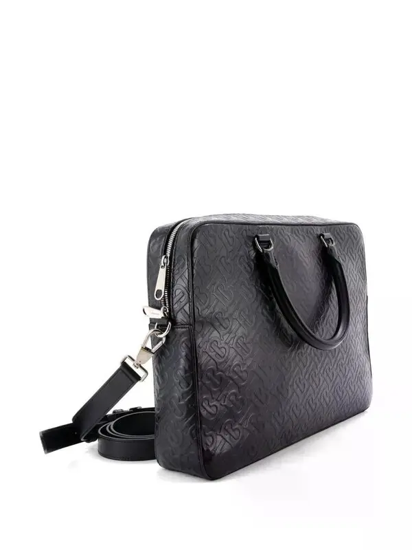 Burberry Ainsworth Briefcase Tb Monogram Embossed Leather Business Bag