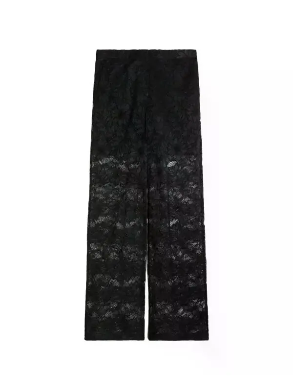 Sportmax Floral Lace Palazzo Pants - Black