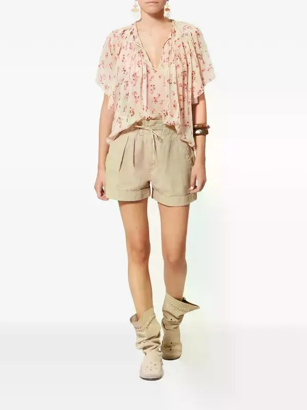 Isabel Marant Étoile Neslya Floral-print Ruffled Blouse