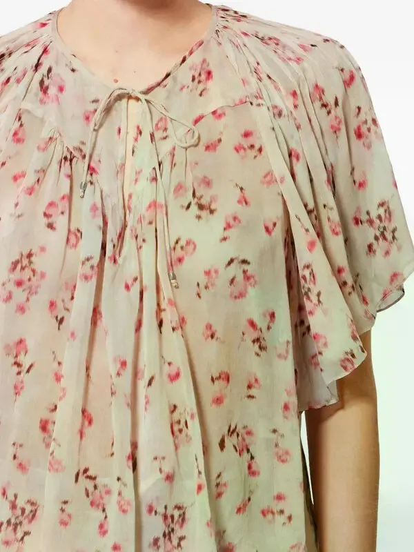 Isabel Marant Étoile Neslya Floral-print Ruffled Blouse