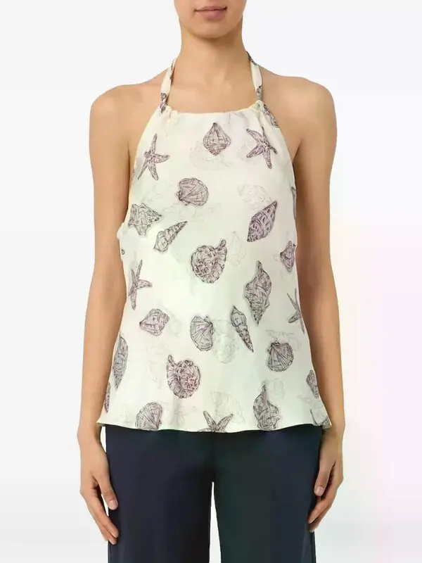 Marella Shell Print Halterneck Top