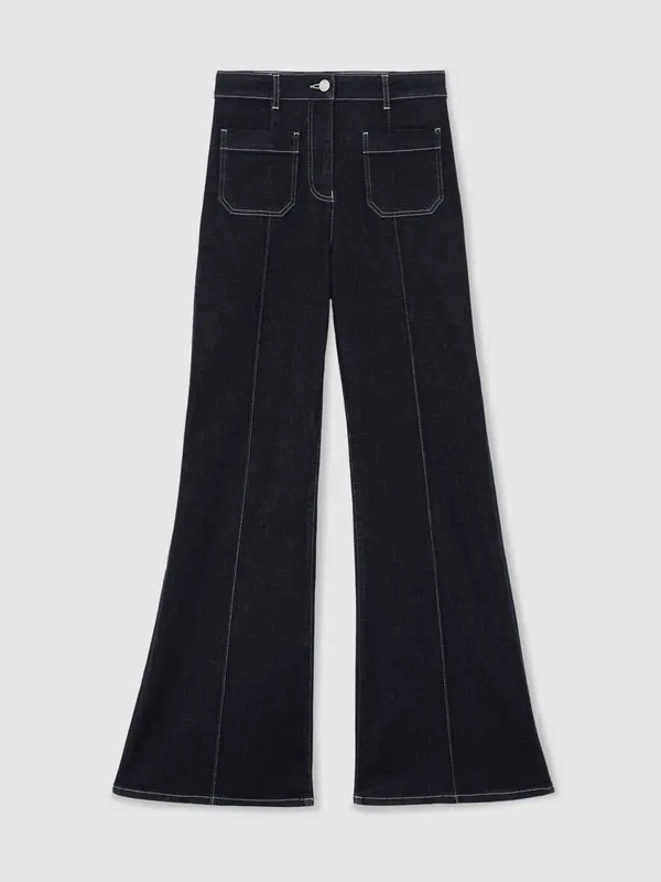 REISS Sakura Patch-pocket Flared Jeans