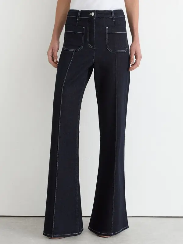 REISS Sakura Patch-pocket Flared Jeans