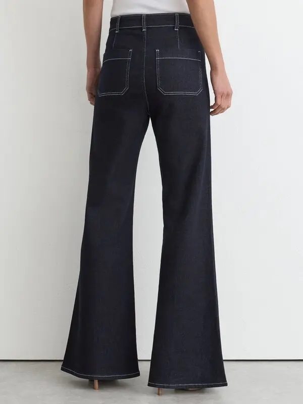 REISS Sakura Patch-pocket Flared Jeans