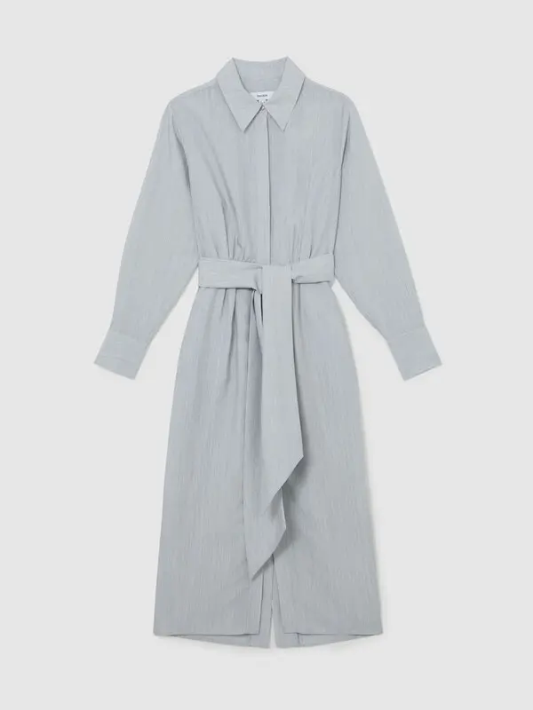 REISS Gianna Modal-blend Tie-waist Shirt Dress