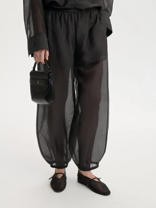 BY MALENE BIRGER Lumas Silk Organza Trousers - Black