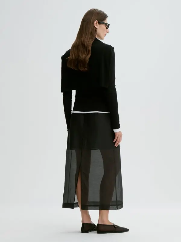 BY MALENE BIRGER Silk Organza A-line Skirt - Black