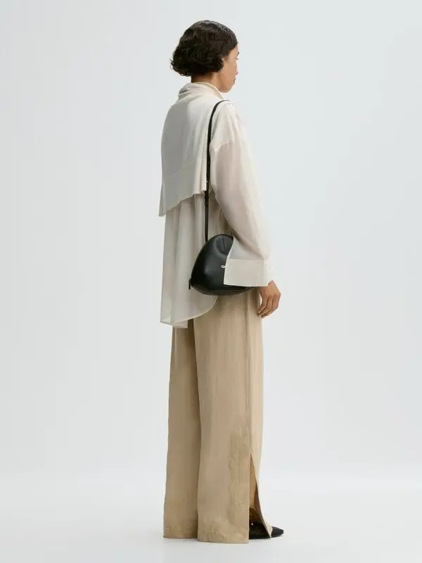 BY MALENE BIRGER Michelle Wide Leg Linen Trousers With Embroidery - Old Beige