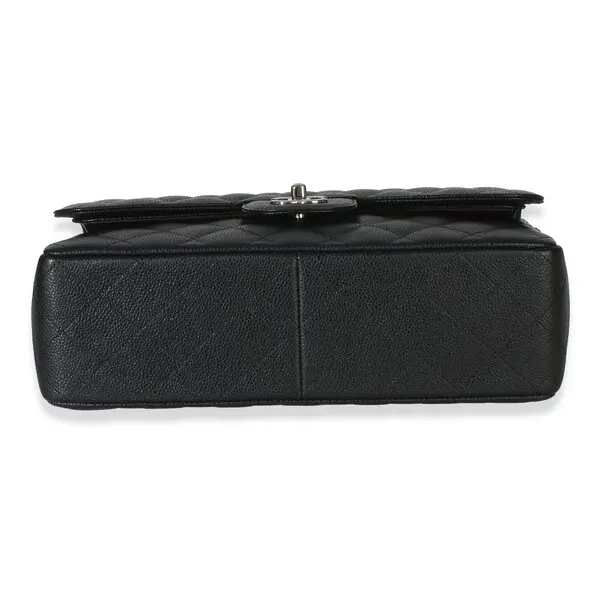 Chanel Quilted Caviar Jumbo Double Flap Bag - Black