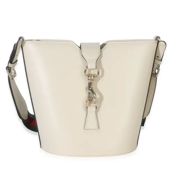 Gucci Ophidia Web Bucket Bag - White