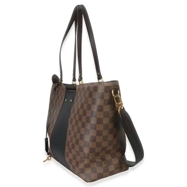LOUIS VUITTON Damier Ebene Taurillon Jersey Tote - Brown