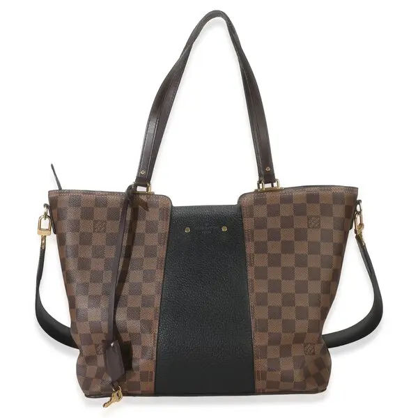 LOUIS VUITTON Damier Ebene Taurillon Jersey Tote - Brown