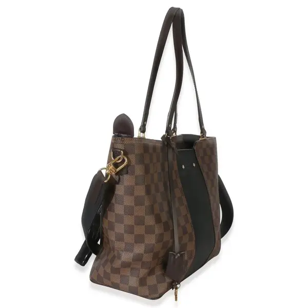 LOUIS VUITTON Damier Ebene Taurillon Jersey Tote - Brown