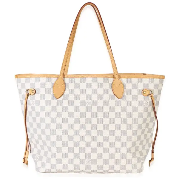 LOUIS VUITTON Damier Azur Canvas Neverfull Mm Tote Bag - Beige
