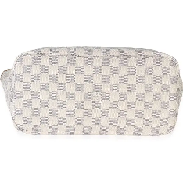 LOUIS VUITTON Damier Azur Canvas Neverfull Mm Tote Bag - Beige