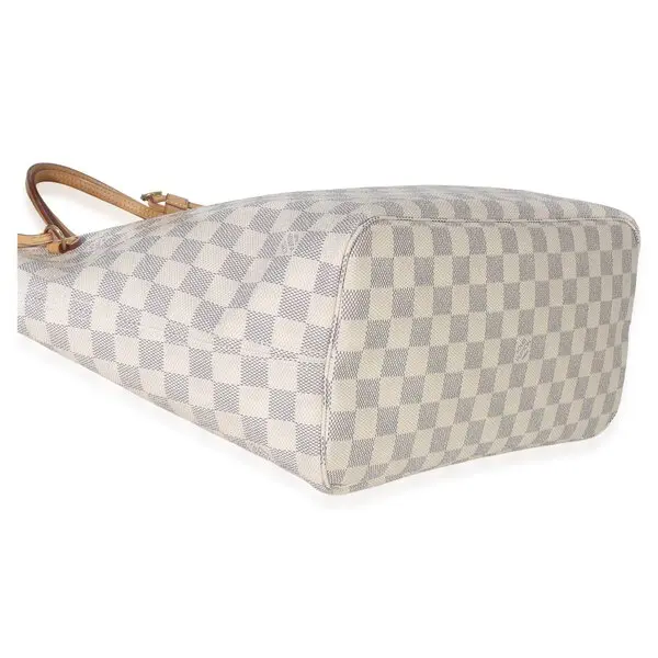 LOUIS VUITTON Damier Azur Canvas Neverfull Mm Tote Bag - Beige