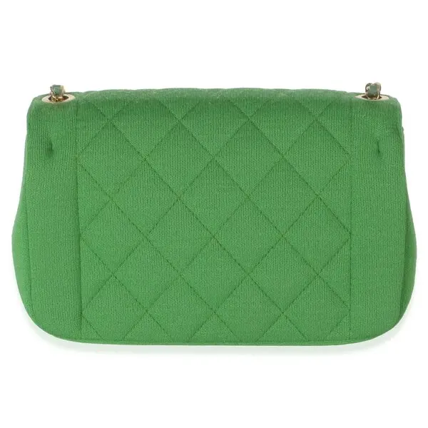 Chanel Quilted Jersey Mini Flap Bag - Green