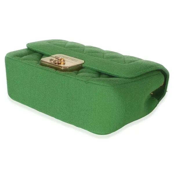 Chanel Quilted Jersey Mini Flap Bag - Green