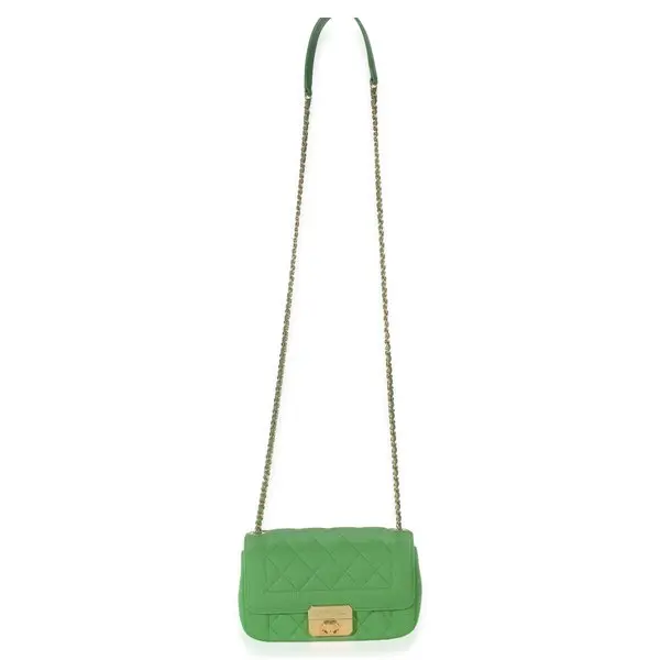 Chanel Quilted Jersey Mini Flap Bag - Green