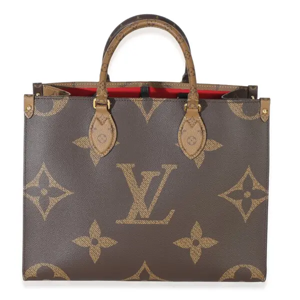 LOUIS VUITTON Reverse Monogram Canvas Onthego Mm Tote Bag - Brown