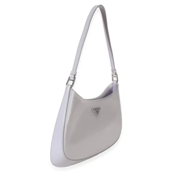 Prada Cleo Spazzolato Leather Hobo Bag - Gray