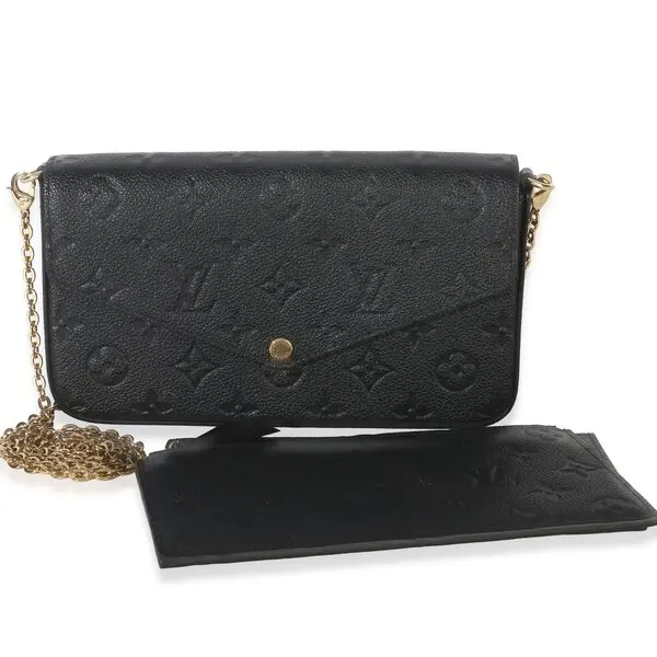 LOUIS VUITTON Monogram Empreinte Felicie Pochette - Black