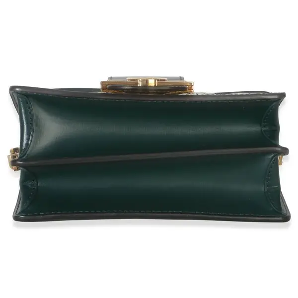 LOUIS VUITTON Green Quilted Denim Printed Monogram Dauphine Bag
