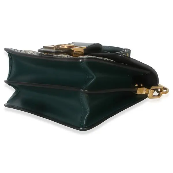 LOUIS VUITTON Green Quilted Denim Printed Monogram Dauphine Bag - Neutral