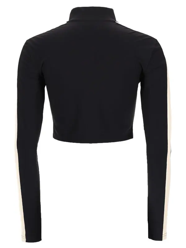 Palm Angels Cropped Track Jacket With Logo And Stripes