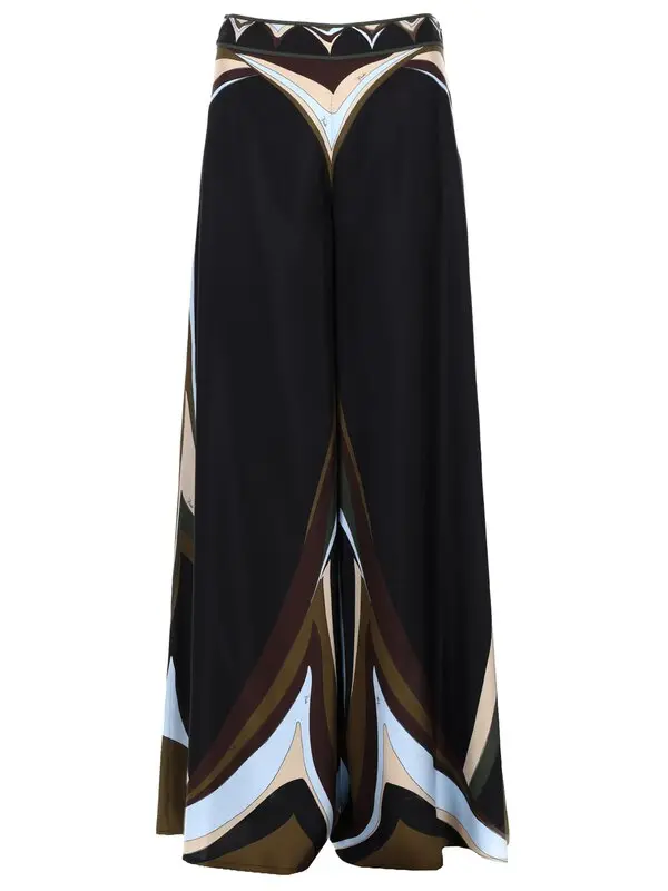 Emilio Pucci Palazzo Silk Pants - Multicolour